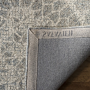 SAFAVIEH Abstract Collection Runner Rug - 2'3" x 12', Ivory & Grey, Handmade Wool, Ideal for High Traffic Areas in Living Room, Bedroom (ABT205B)