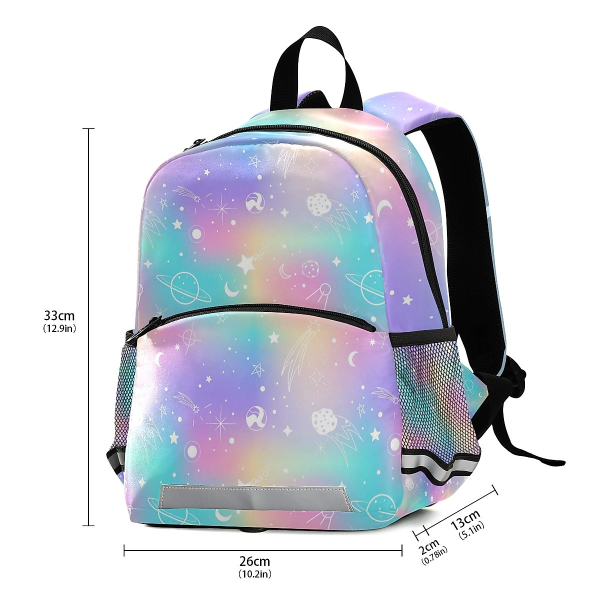 ALAZA Galaxy Rainbow Star Backpack School Daypack Harness Safety with Removable Tether