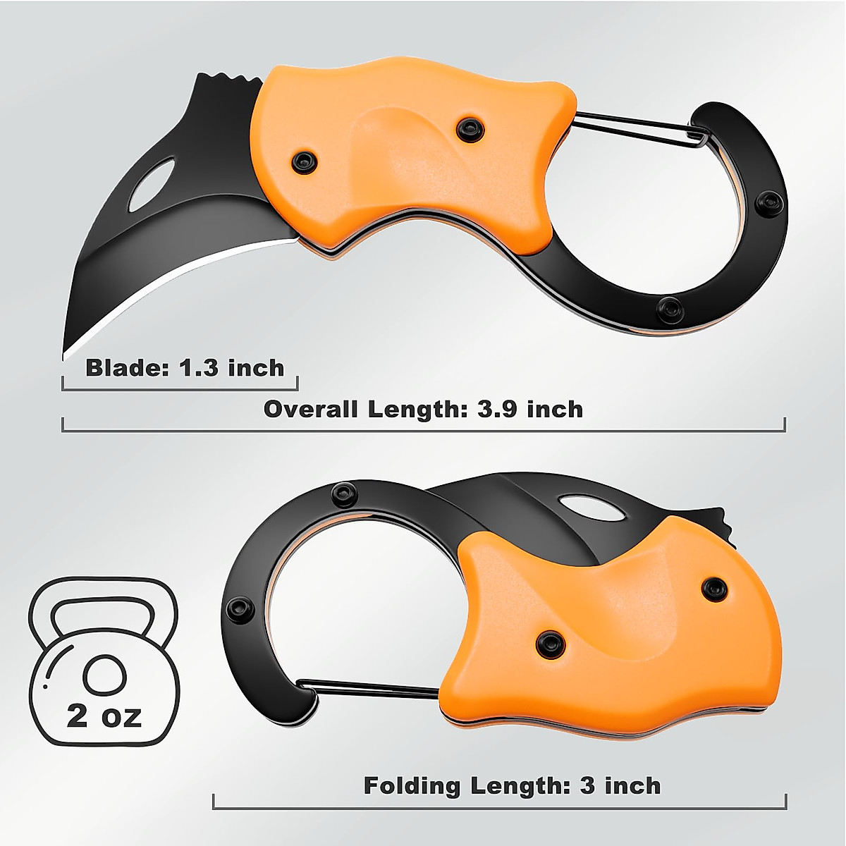 CIZPIROK Mini Pocket Knife Keychain Knife Cute Box Cutter - 3.9 Inch EDC Small Folding Knife, Stocking Stuffers Gifts for Men and Women (Light Orange)