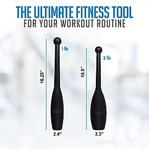 Logest Mace Exercise Club - Heavy Duty Plastic Indian Clubs Available in 1 LB and 2 LB Set 3LB Set 4LB Set of 2 Perfect for Strength Training Rehabilitation Improves Grip Full Body Workout Mace Clubs