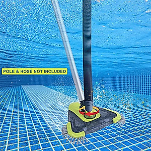 Pool Vacuum Head with Side Brush & Universal Rotatable Hose Adapter,Weighted Triangular Shape(Safe for Vinyl Liner Pool)