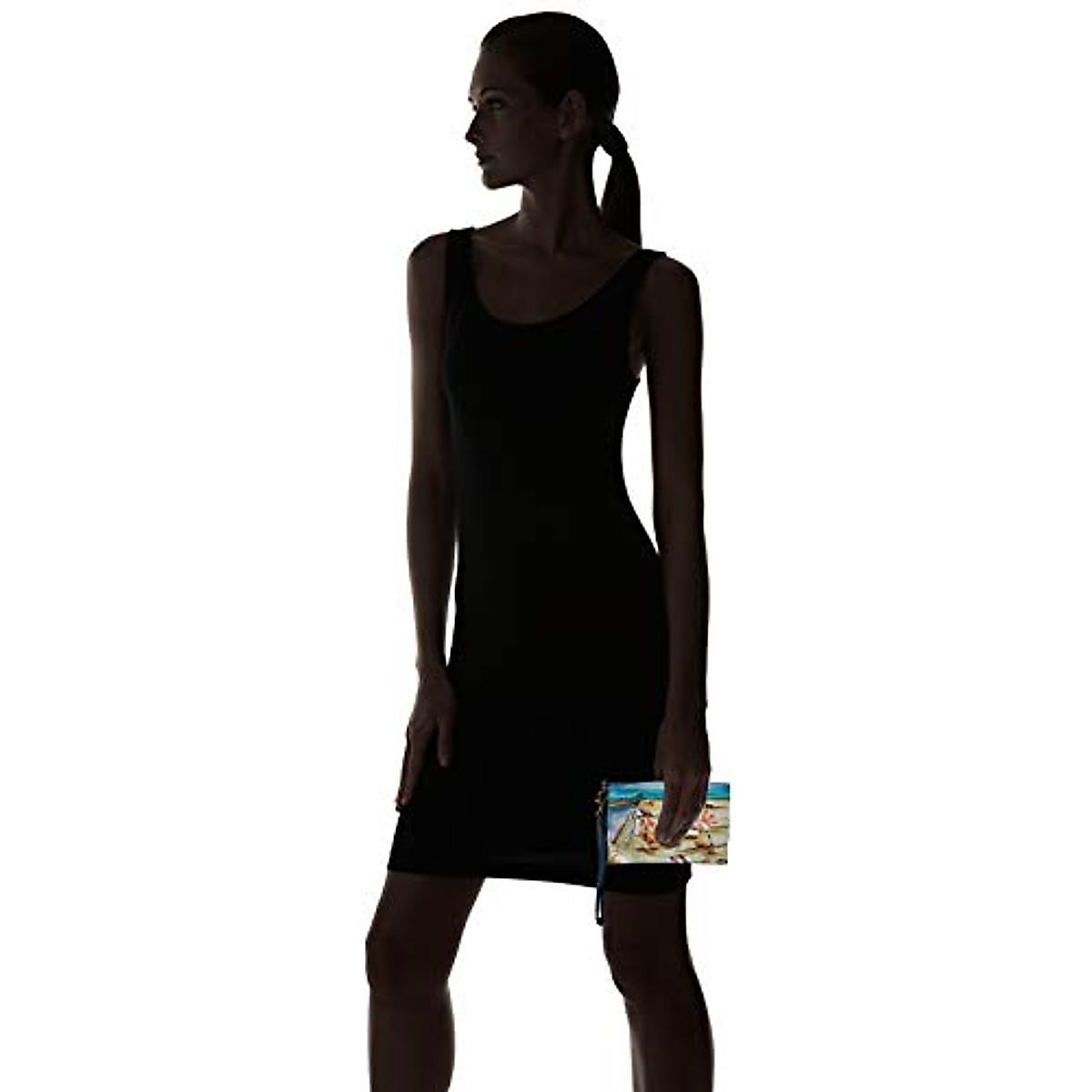 Anna by Anuschka Women's Hand-Painted Genuine Leather Vintage Wristlet Clutch - Caribbean Dream