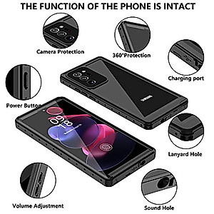 ANTSHARE for Samsung Galaxy Note 20 Ultra Case Waterproof,Built in Screen Protector Full-Body Protection Heavy Duty Shock-Proof Cover Waterproof Case for Galaxy Note 20 Ultra 6.9 inch 5G Black/Clear