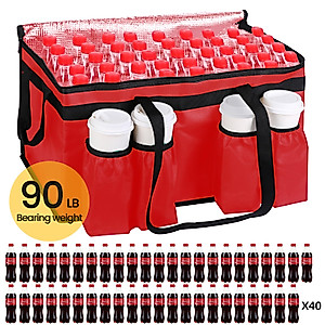 Insulated Food Delivery Bag with Cup Holders/Drink Carriers Premium XXL, Great for Beverages, Grocery, Pizza, Commercial Quality Hot and Cold Catering Bag for doordash 22x14x13 hot Boxes