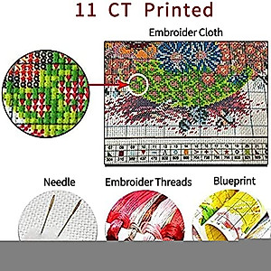 Cross Stitch Kits Patterns Embroidery Starter Kits for Adult Beginners and Kids DIY Easy Printed Cross-Stitch Kits for Home Decor - The Art of Hummingbirds 17.8×17.8(inch) (hjlk)