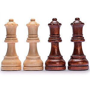 Husaria Staunton Tournament No. 6 Chessmen with 2 Extra Queens and Wooden Box, 3.9-inch Kings