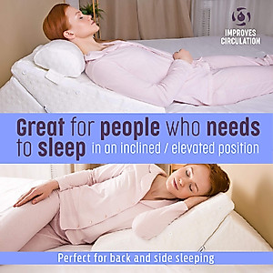 Flexicomfort Bed Wedge Pillow for Sleeping -Adjustable Post Surgery Pillow (7 in 1) -0 Memory Foam -Head Support Cushion -Incline -Leg Elevation -Pregnancy - Washable Cover - Large 24 Inch