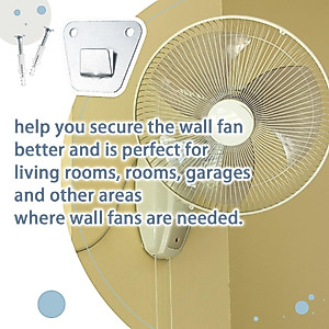 LUTQ 2-Set Wall Fan Mounting Bracket, Heavy Duty Wall Mounting Fan Bracket, Solid Steel Fan Wall Mount Bracket with Fastening Screws, Oscillation Fans Hidden Holder Bracket