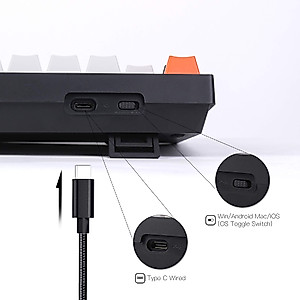 Keychron C2 Full Size 104 Keys Wired Mechanical Gaming Keyboard for Mac Layout, K Pro Brown Switch/White LED Backlight/Double Shot ABS Keycaps/USB C Computer Keyboard for Windows Laptop