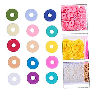 Didiseaon 1 Box Soft Ceramic Beads African Jewelry Flat Earrings Charm Bracelet Kit Clay Heishi Beads Polymer Clay Loose Beads Hawaiian Bead Charm Craft Making Beads Craft Spacer Beads Orb