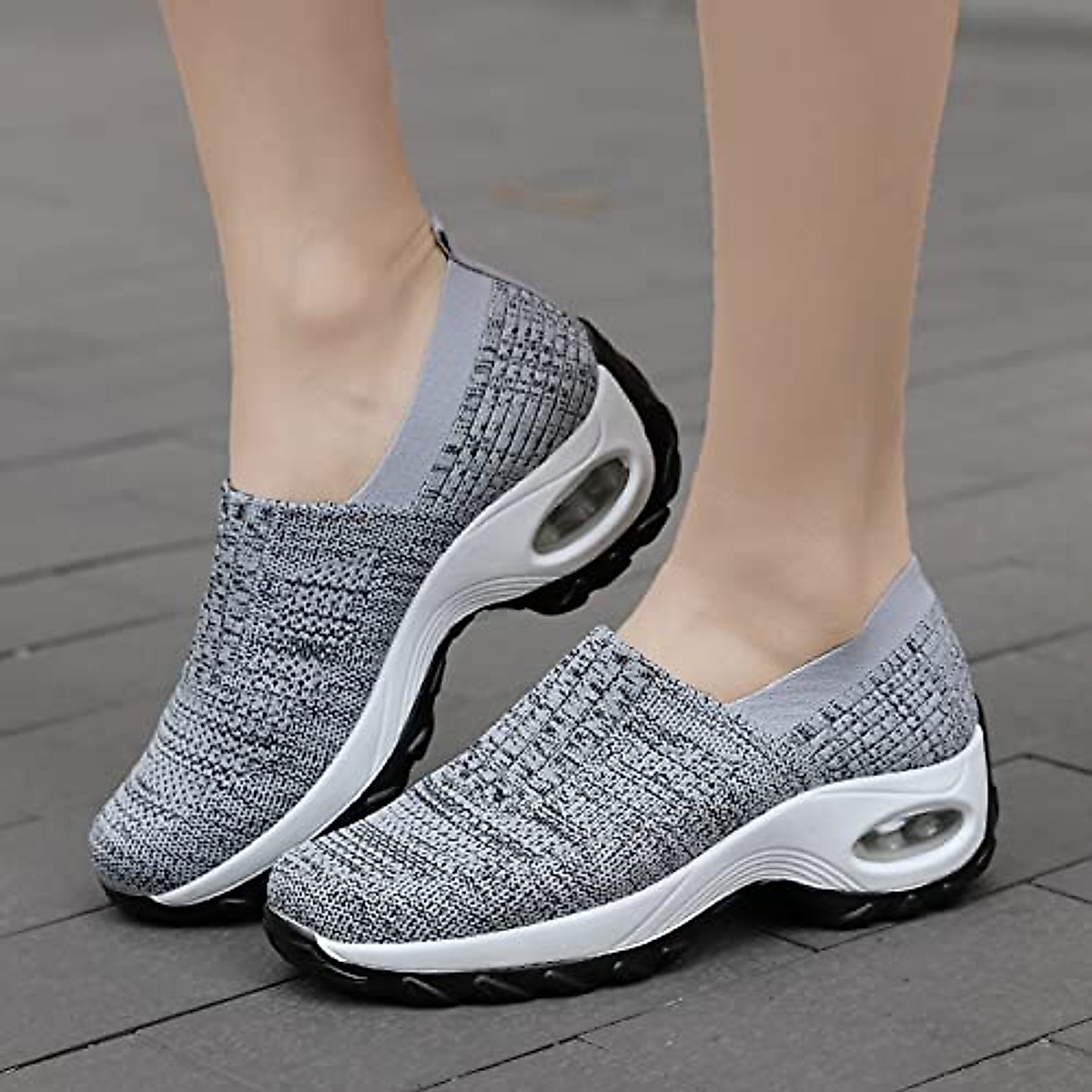 STUNAHOME Womens Slip-On Orthopedic Walking Shoes Non Slip Sole Breathable Mesh and Comfort Cushioning Sporty and Lightweight Sneakers for Women