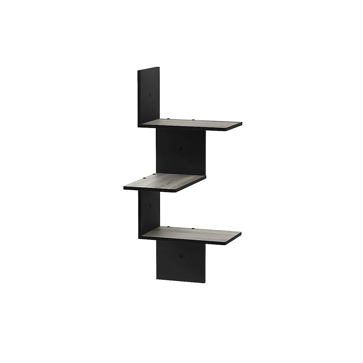 Furinno Rossi Wall Mounted Shelves 3-Tier Rectangle French Oak Grey/Black