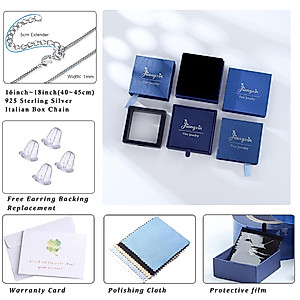 JIANGXIN Sky Blue Aquamarine Gemstone 925 Sterling Silver White Gold Plated Fine Jewelry Set for Women Pendant Necklace Stud Earring