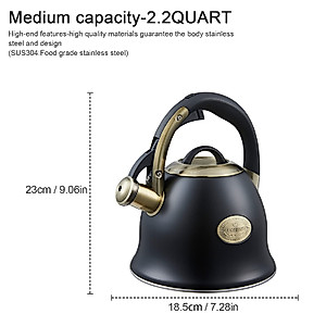 Tea Kettle -2.2 Quart Tea Kettles Stovetop Whistling Teapot Stainless Steel Tea Pots for Stove Top Whistle Tea Pot
