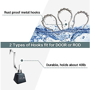 MISSLO 2 Pack Mesh Shower Caddy Hanging for Travel Quick Dry Shower Hanging Organizer Cruise RV Camper Bathroom with Over Door Hooks and Shower Curtain Hooks