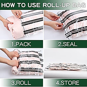 26 Space Saver Vacuum Storage Bags for Clothes, Airtight Vacuum Sealed Space Saver Bags for Blankets and Comforters (26 Pack)