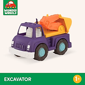 Battat- Wonder Wheels- Toy Excavator Truck – Digger Truck With Moveable Arm, Bucket, Cab – Construction Toy For Toddlers- Recyclable – 1 year +