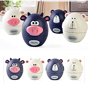 Golandstar Cute Cartoon Cow or Bear Timers 60 Minutes Mechanical Kitchen Cooking Timer Clock Loud Alarm Counters Mini Size Manual Timer (White Bear)