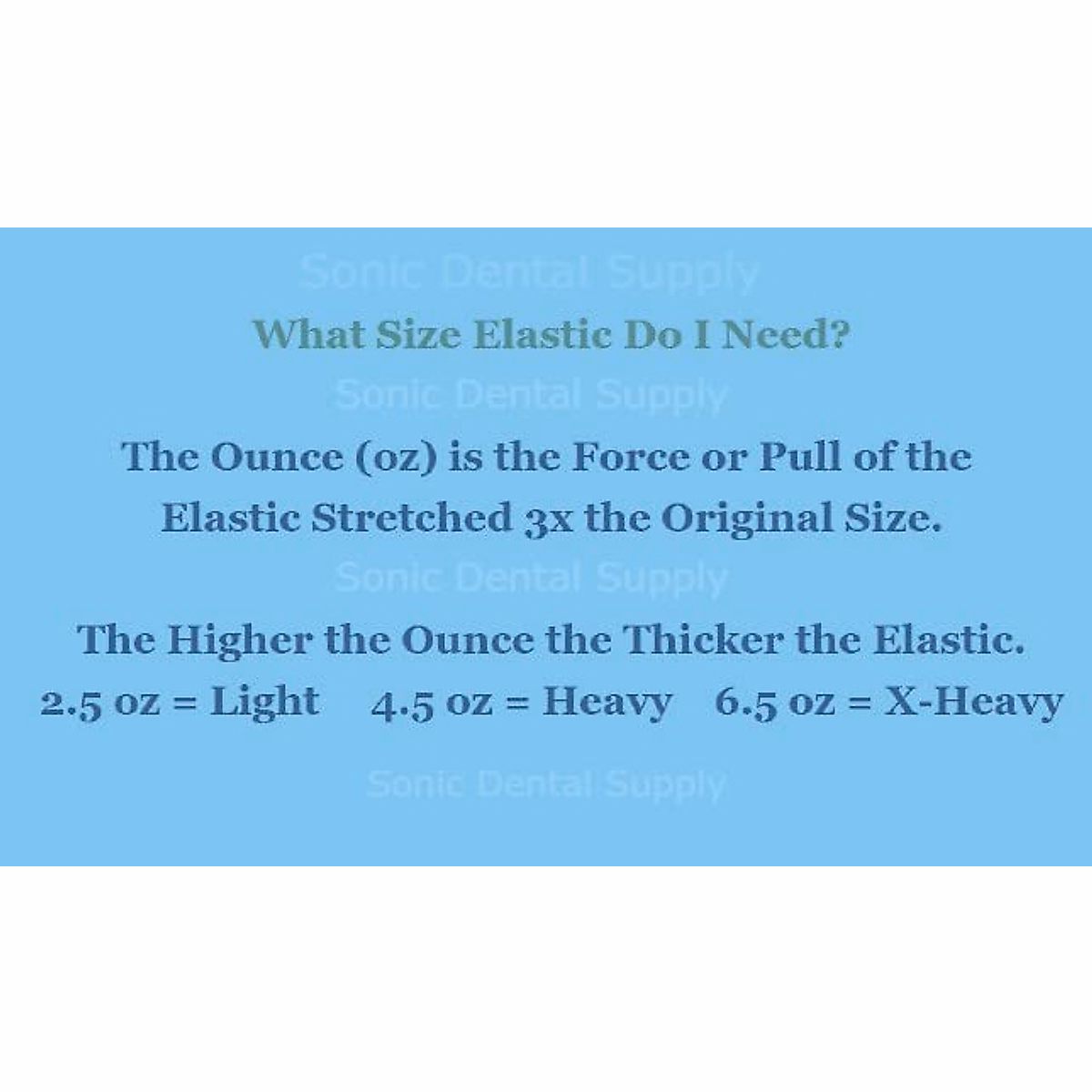 1/4 inch X-Heavy 6.5 oz - Orthodontic Elastic Rubber Bands - 100 Pack - Clear Latex Free, Small, Braces, Dreadlocks Hair Braids, Tooth Gap, Packaging, Crafts, Sonic Dental Supply - Made in USA