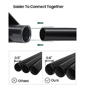 Hzuaneri Closet Wardrobe, 64.5-inch Portable Closet for Bedroom, 3 Clothes Rail Clothes Rail with Fabric Cover, Clothes Storage Organizer, 64.5 x 17.3 x 70 Inches, 9 Compartments, Black WO0203BC