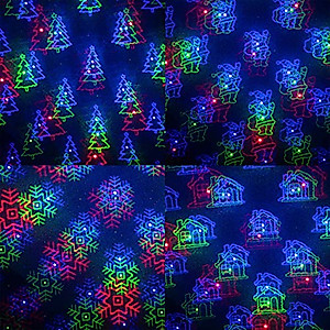 Motion Pattern Firefly 3 Models in 1 Continuous 18 Patterns LEDMALL RGB Outdoor Laser Garden and Christmas Lights with RF Remote Control and Security kit