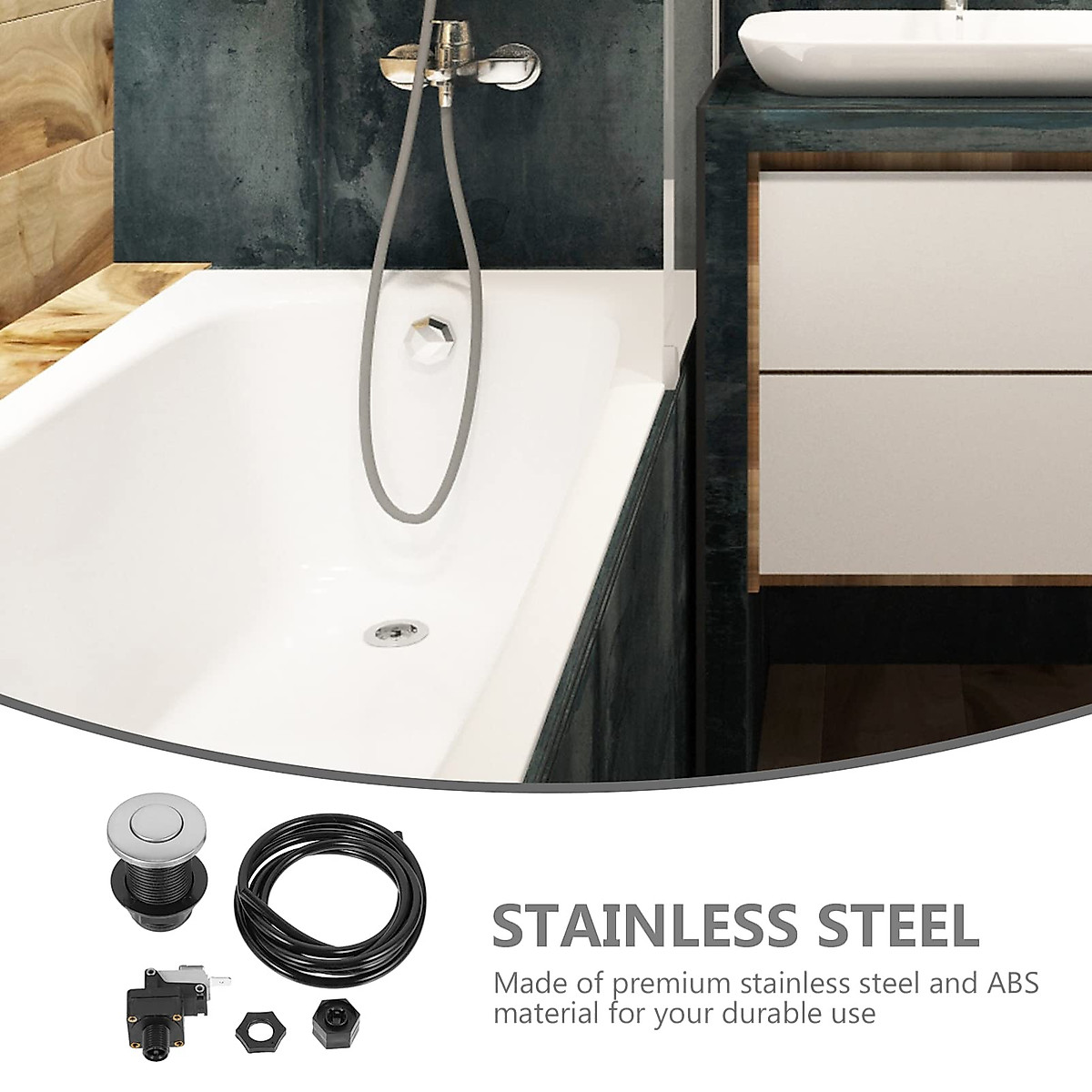 1 Set Pneumatic Switch Garbage Disposal Hose Disposal Button and Bathtub Air Bathtub Supplies Air for Garbage Disposals Garbage Disposal Air Food Air for Garbage Disposal