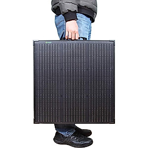 LensunSolar Innovative 55W 12V Solar Panel with Kickstand, Lightweight, Waterproof, Super Thin for RV Campers Power Station Camping, Only 4.4 lbs/2kgs
