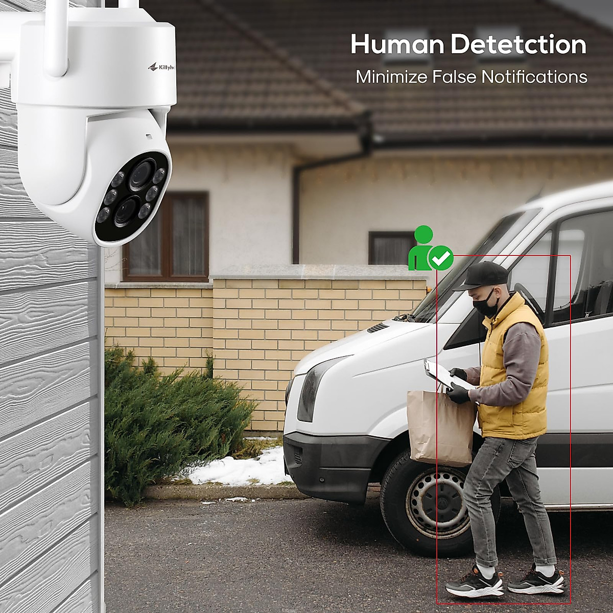 Kittyhok PTZ Wireless Security Camera System | 4pcs Dual Lens 2K Security Camera Wireless Outdoor with 10X Zoom, WiFi6 2.4G/5G, Auto Tracking, Human Detection, Spotlight | 10CH NVR with 500GB HDD