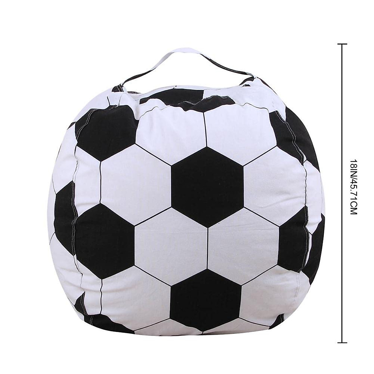 KENANLAN Football Bean Bag Soccer Bean Bags Bean Bags for Kids Storage Bean Bag Chair 18 Inch Zippered Bean Bag Cover for Kids Plush Toy Game (Football)