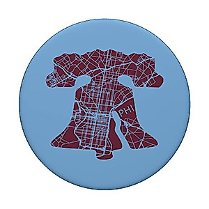 Philadelphia Street Map Liberty Bell Vintage Maroon Philly PopSockets Swappable PopGrip