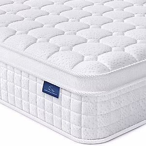 Vesgantti 10 Inch Twin XL Multilayer Hybrid Mattress - Multiple Sizes & Styles Available, Ergonomic Design with Memory Foam and Pocket Spring, Medium Firm Feel, White