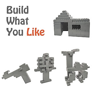 HUIZDQ 200 Piece Classic Building Bricks, 2x4 Building Blocks STEM Creative Building Toys, 100% Compatible with All Major Brands, MOC Building Bricks DIY Play Set for Kids Age 6+(Light Grey)