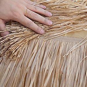 HLMBQ 2.5m/8.2ft Thatch Patio Tiki Umbrella,Parasol Garden Umbrella,Hula Thatched Parasol,Hawaiian Style Sun Shade,Portable Folding Sunbrella,Outdoor Backyard Lawn Store