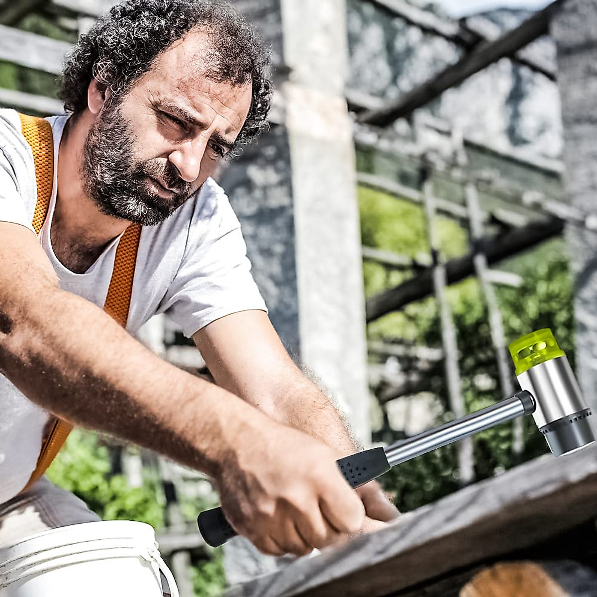 MotBach 2 Pack Double Head Plastic and Rubber Hammer, Double-Faced Soft Hammer(25mm and 35mm) with 4 Pcs Replacement Head(25mm and 35mm) for Jewelry, Leather Crafts, Wood, Flooring Installation