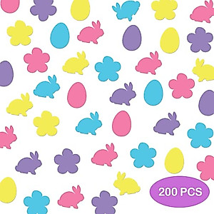 200Pcs Easter Egg Confetti Colorful Easter Bunny Confetti for Easter Baby Shower Birthday Party Decoration Suppily Easter Table Decorations