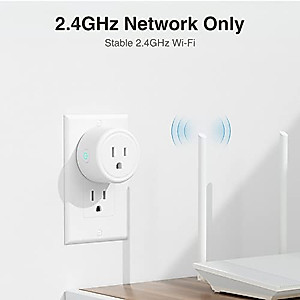 GHome Smart Mini Plug, Wi-Fi Outlet Socket Compatible with Alexa and Google Home, Remote Control with Timer Function, No Hub Required, ETL FCC Listed (1 Pack), White