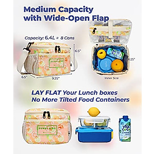 SUNNY BIRD Foldable Insulated Lunch Bag Leakproof Thermal Lunch Box for Women Men Teen with Shoulder Strap (Grapefruit Pink)