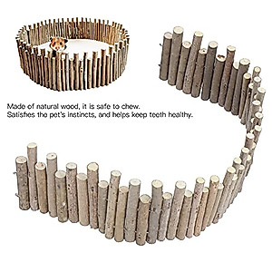 QANYEGN Hamster Wooden Bridge, Hamster Wooden Fence with Hideout, Rat Ladder Bridge Toy for Small Animals (40cm)