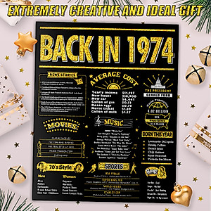 InstaDecor 50th Birthday Card Gifts for Women or Men, Happy and Funny 50 Year Old Birthday Greeting Card for Husband or Wife, Jumbo 8x10 Inch Print, Gold Laser