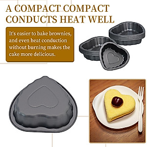 LIDSCURA 10 pcs Mini Fluted Tube Pan, 4 Inch Carbon Steel Fluted Cake Mold Cup with Flower Shape, Nonstick Cake Pan Mini Tube Oven Baking Mold for Cupcake, Bread, Bavarois, Brownie, Love Heart Shape