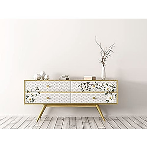 Prima Redesign White Magnolia 6”X12” Transfer Plus Free Tips & Tricks Flyer, Prima Redesign, cream, green