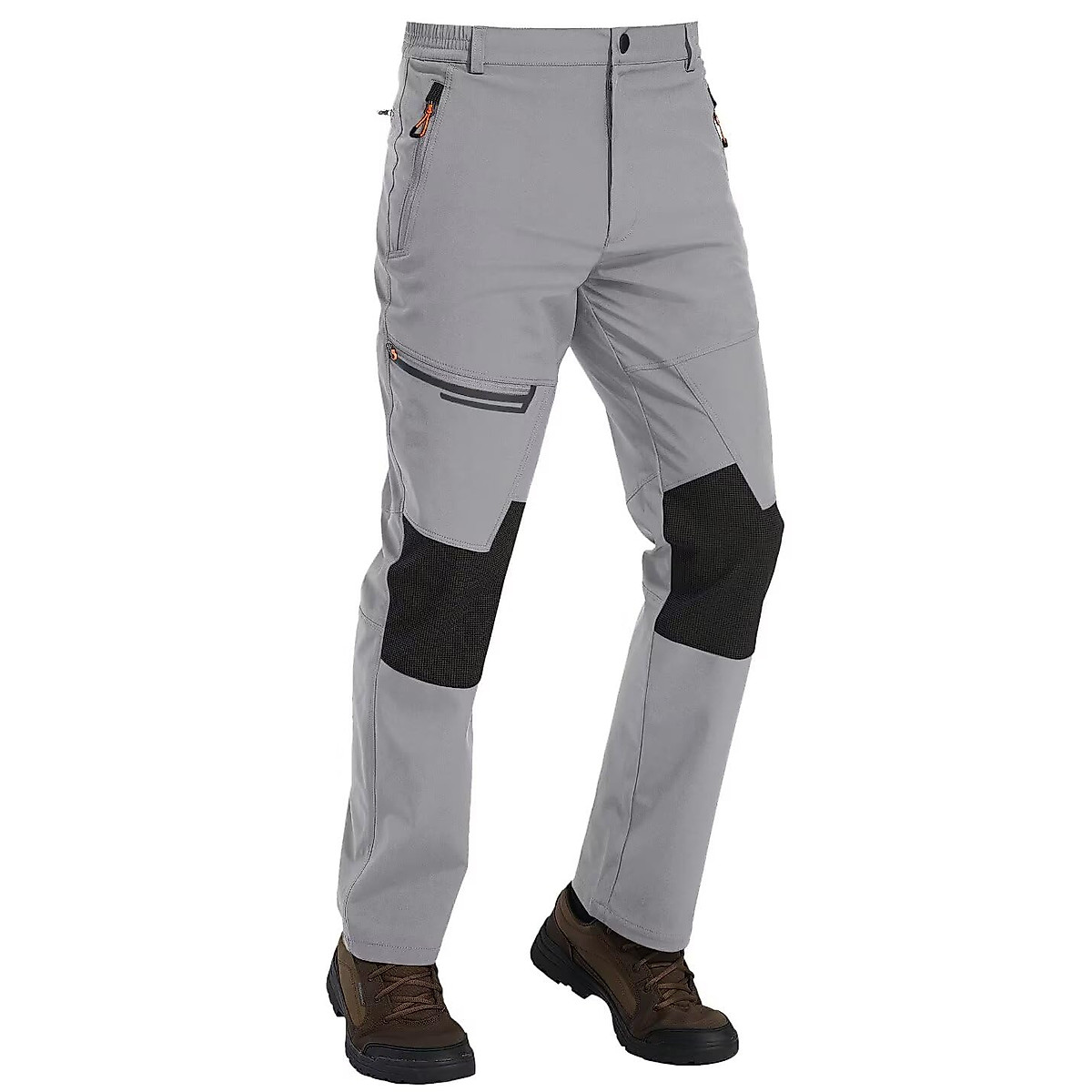 TACVASEN Mens Fleece Pants Open Bottom Mens Travel Pants Tactical Pants Winter Warm Outdoor Cargo Pants Waterproof Softshell Pants