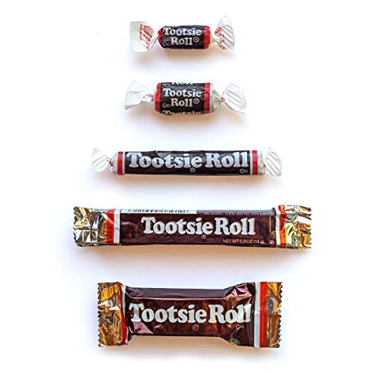 Tootsie Roll Mega Mix, 5 Different Shapes and Sizes of Classic Chocolatey Tootsie Rolls, 4 Pound