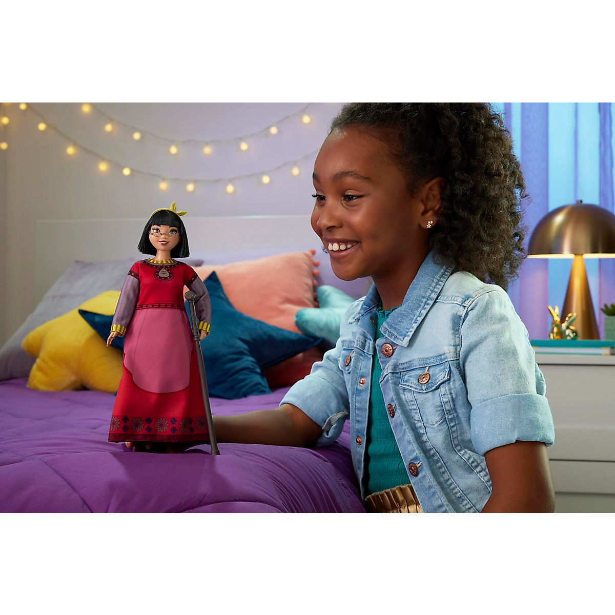 Mattel Disney Wish Toys, Dahlia of Rosas Posable Fashion Doll with Removable Clothes & Accessories, Inspired by the Movie