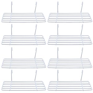 Yaegoo 8 Pack Grid Wall Shelves, White Wire Straight Shelf with Hook, Hanging Shelf for Wall Grid Panel, Wall Organizer for Home Supplies, 9.8" L x 3.9" D