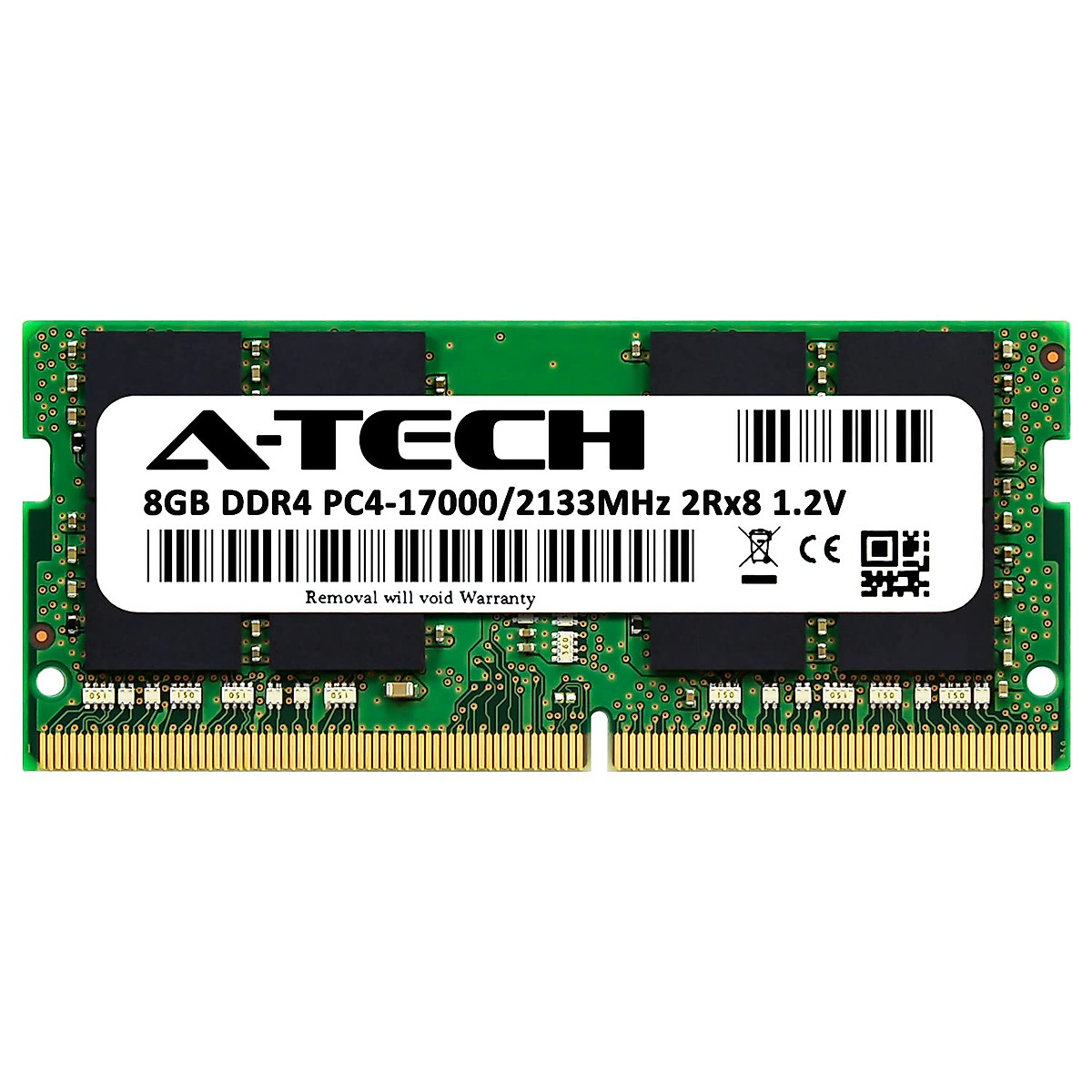 A-Tech 8GB DDR4 2133MHz SODIMM PC4-17000 2Rx8 Dual Rank 260-Pin CL15 1.2V Non-ECC Unbuffered Notebook Laptop RAM Memory Upgrade Module
