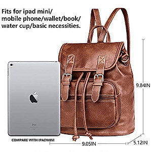 Women Mini Backpack Purse Small Cute Retro Leather Daypacks Convertible Casual Shoulder Bag