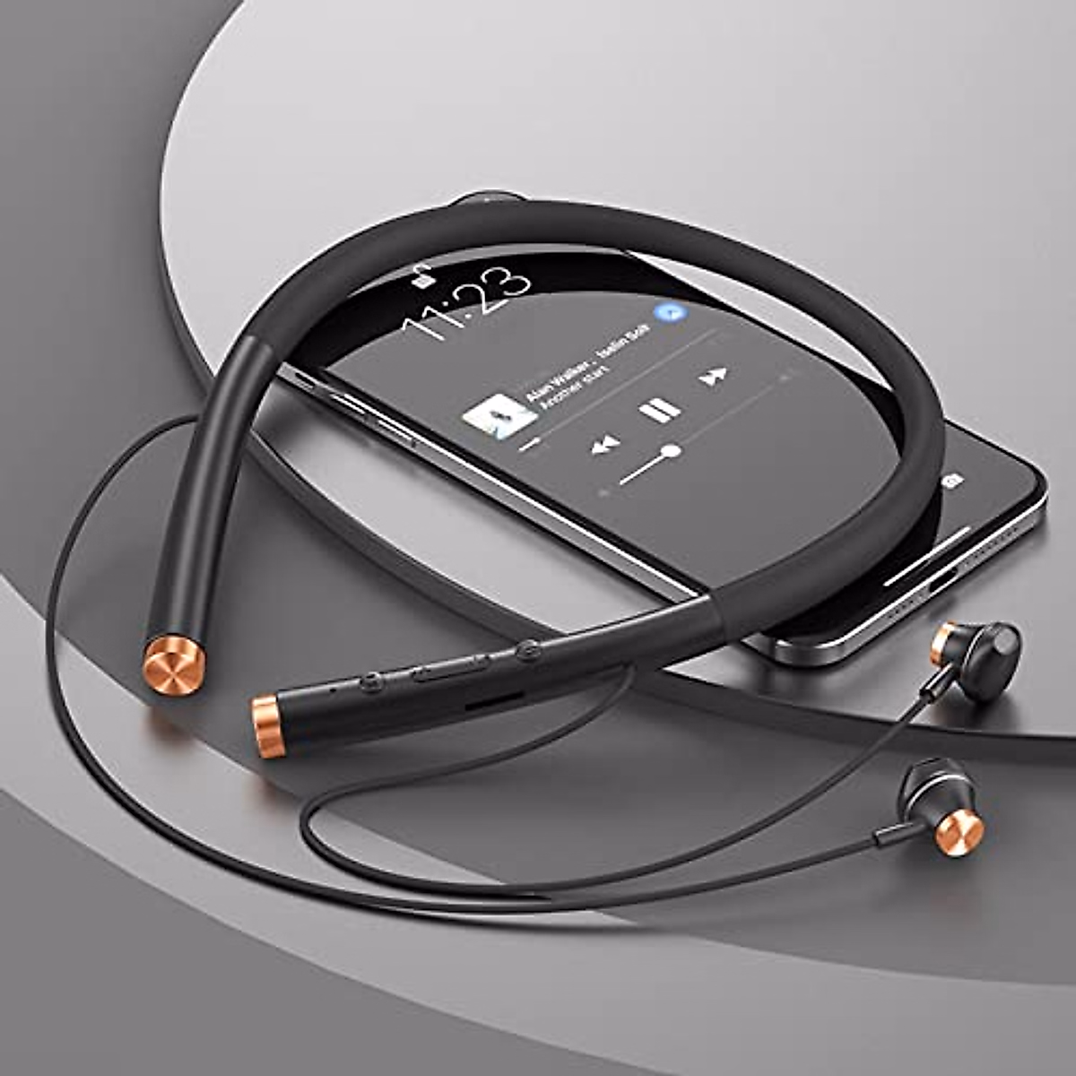 Bluetooth Sports Wireless High-Power Neck-Mounted Earphones - Built-in Mic & Sweat Resistant Headset Bluetooth 5.0 Wireless Headset - Built-in Noise Cancelling Microphone for