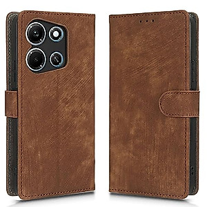 Case Compatible with Infinix Note 30i 4G X6716,Leather Case with Card Slot.Wallet Design,RFID Protection.Standable Flip Case Brown