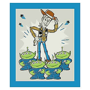 Disney Toy Story 4 Woody Alien Crowd 36" Panel Multi, Fabric by the Yard